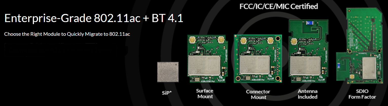 802.11ac SDIO Wi-Fi plus Bluetooth Module for Applications that Absolutely Must Connect